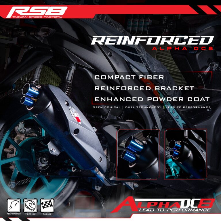 RS8 ALPHA DC8 OPEN CONICAL PIPE NMAX / AEROX - RS8
